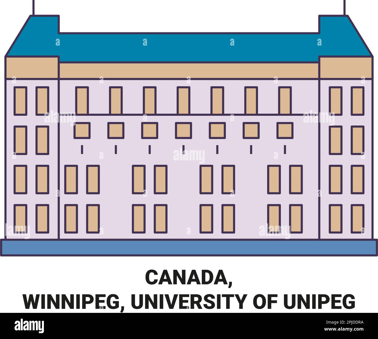 Canada, Winnipeg, University Of Unipeg travel landmark vector ...