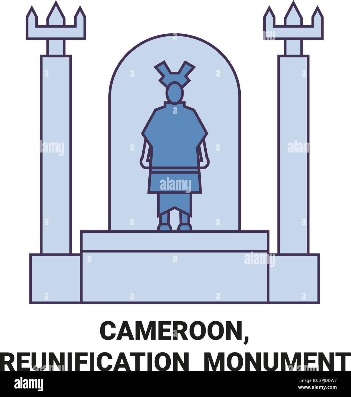 Cameroon, Reunification Monument travel landmark vector illustration ...