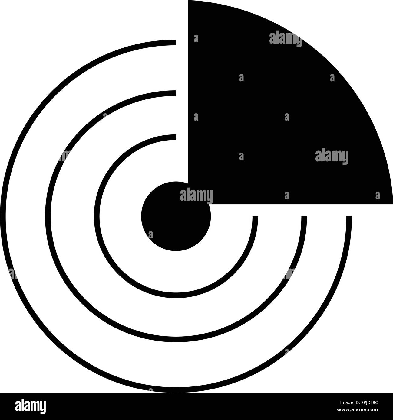 Vector radar icon - linear radiolocation sign Stock Vector Image & Art - Alamy