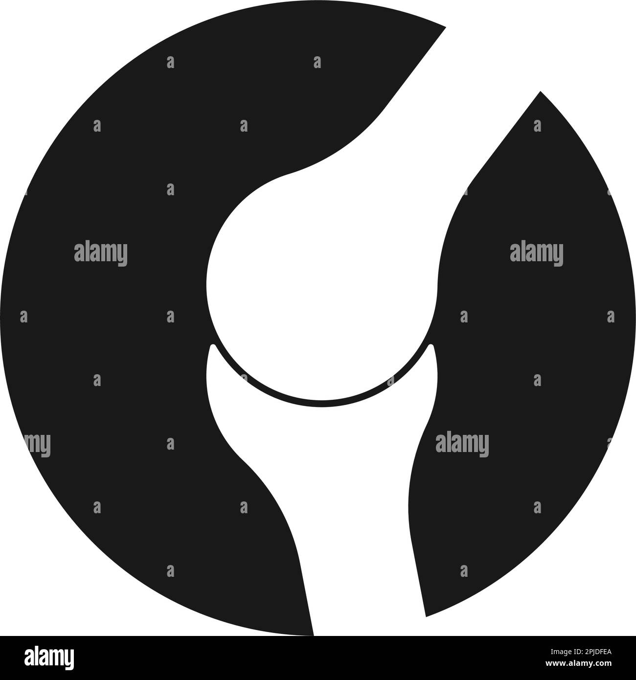 Bone logo vector template symbol illustration of joint Black and White ...