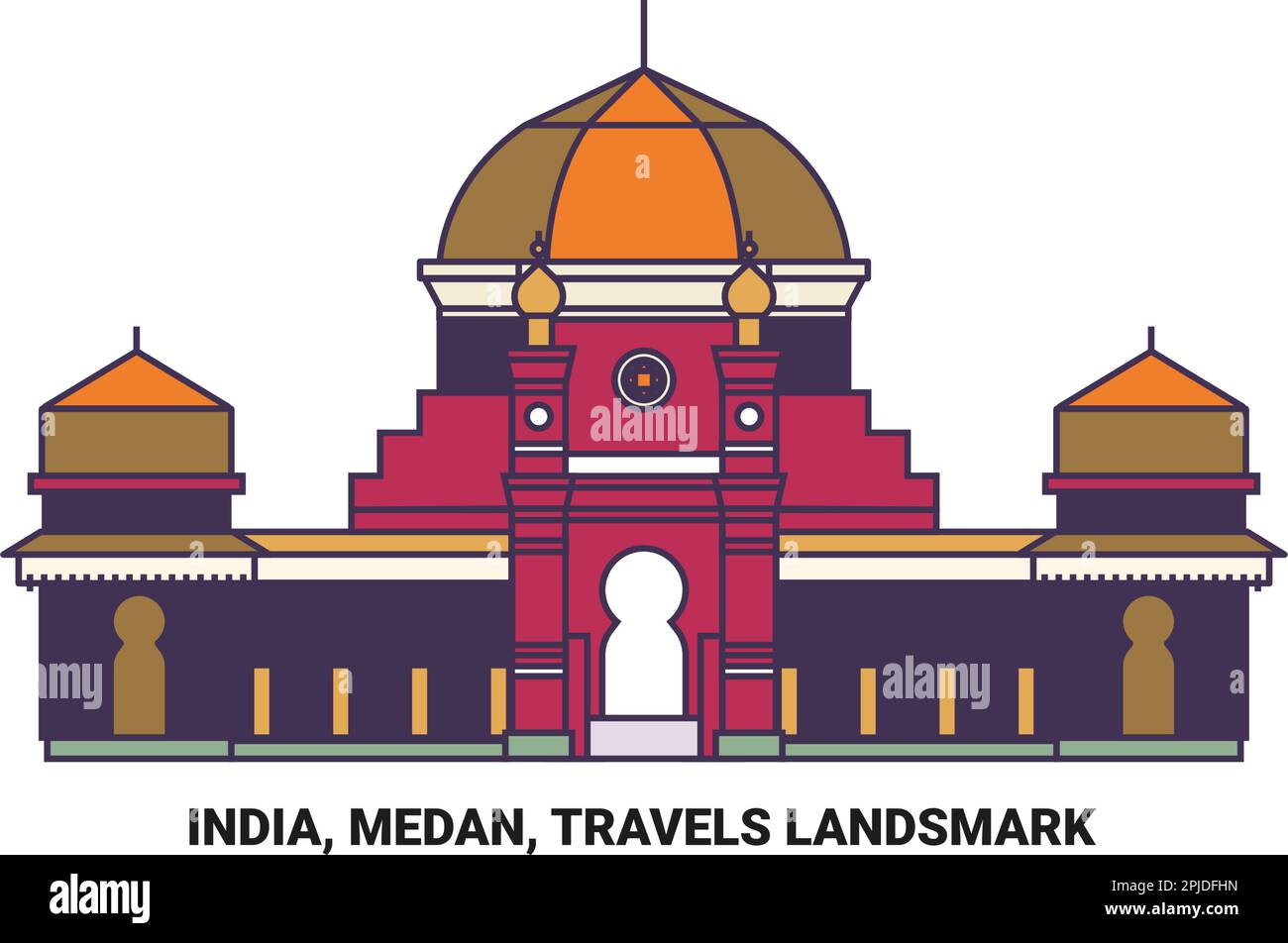 India, Medan, Travels Landsmark travel landmark vector illustration ...