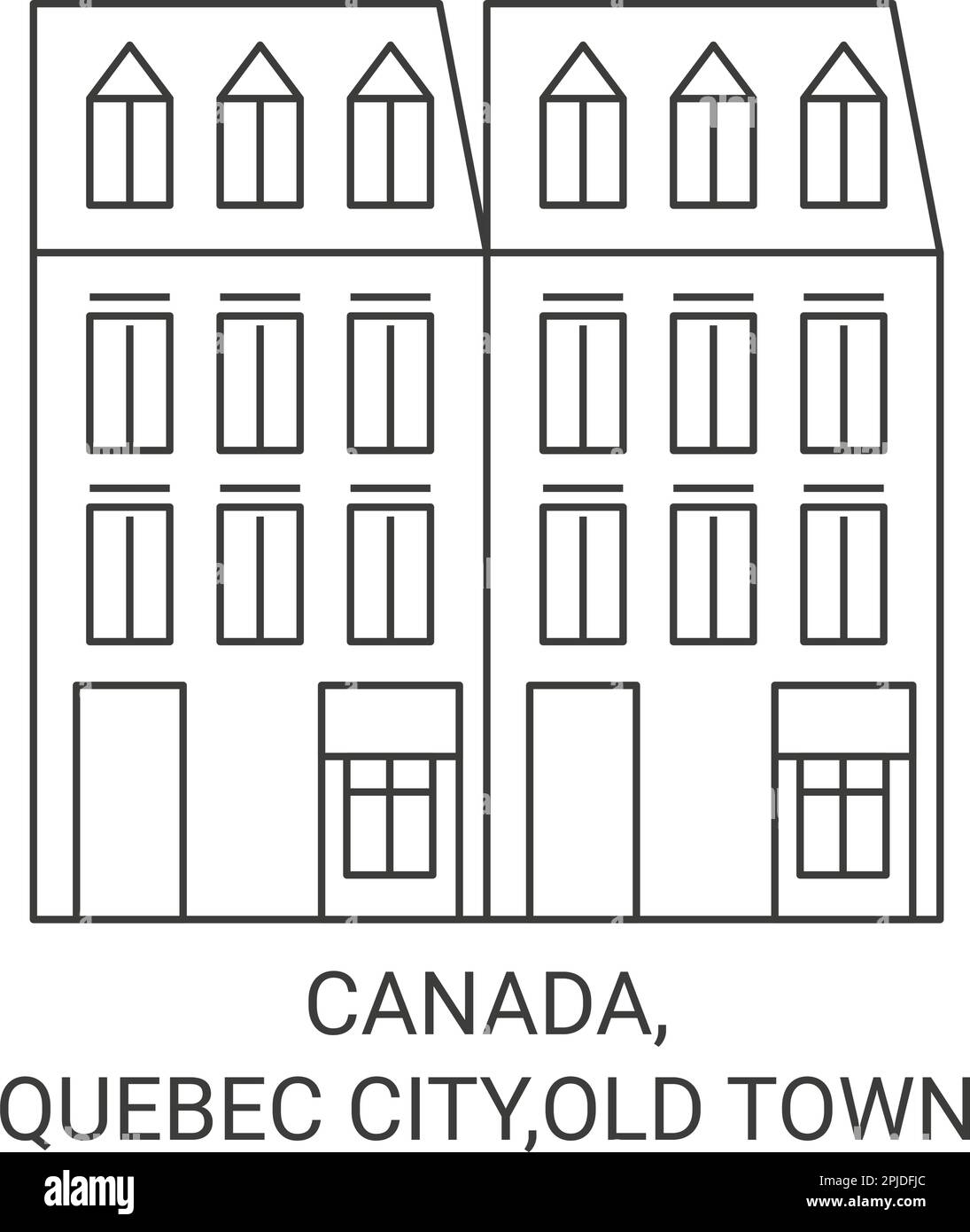 Canada, Quebec City,Old Town travel landmark vector illustration Stock ...