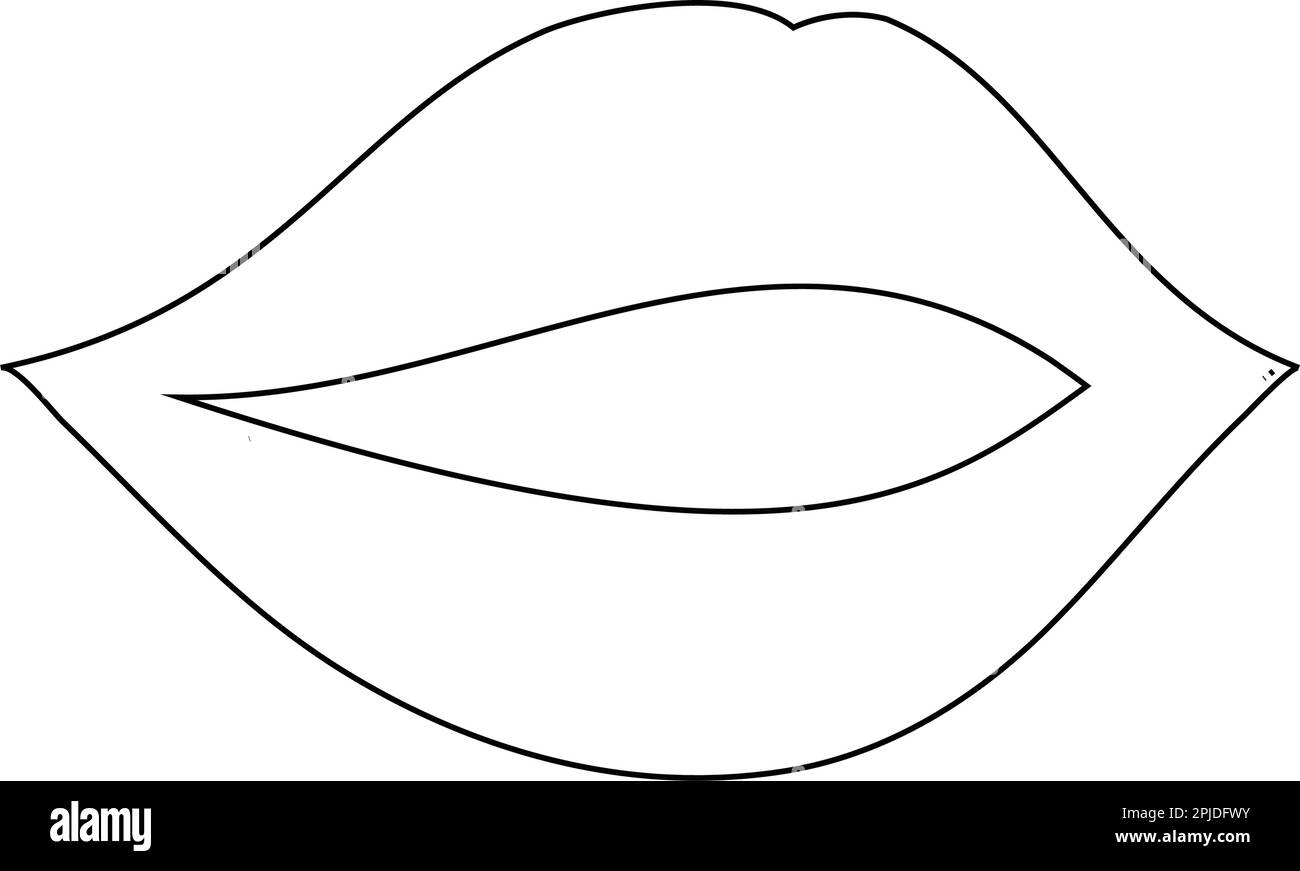 Open Lips Coloring Page