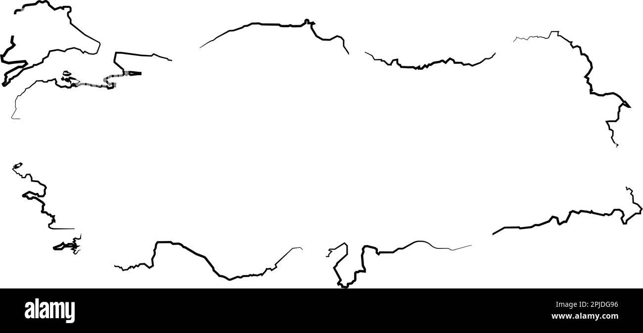 Turkey outline silhouette map illustration Stock Vector Images - Alamy