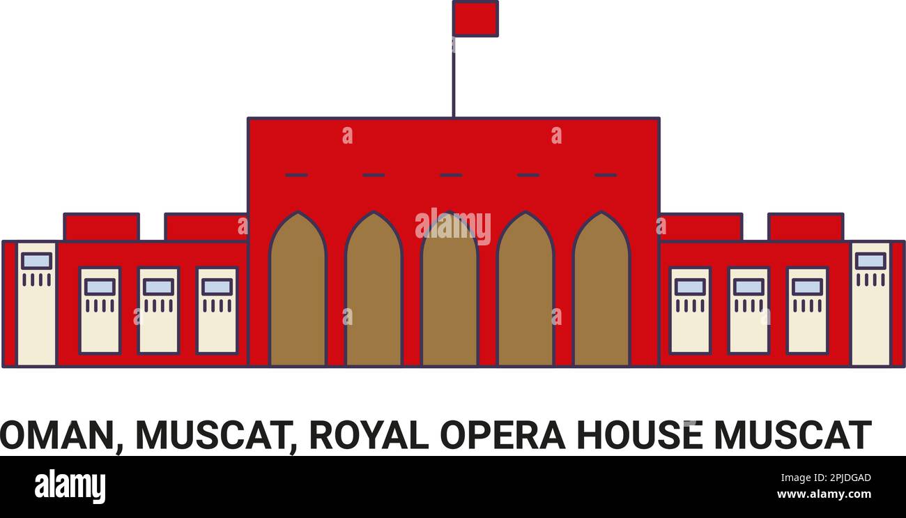 Oman, Muscat, Royal Opera House Muscat, travel landmark vector ...