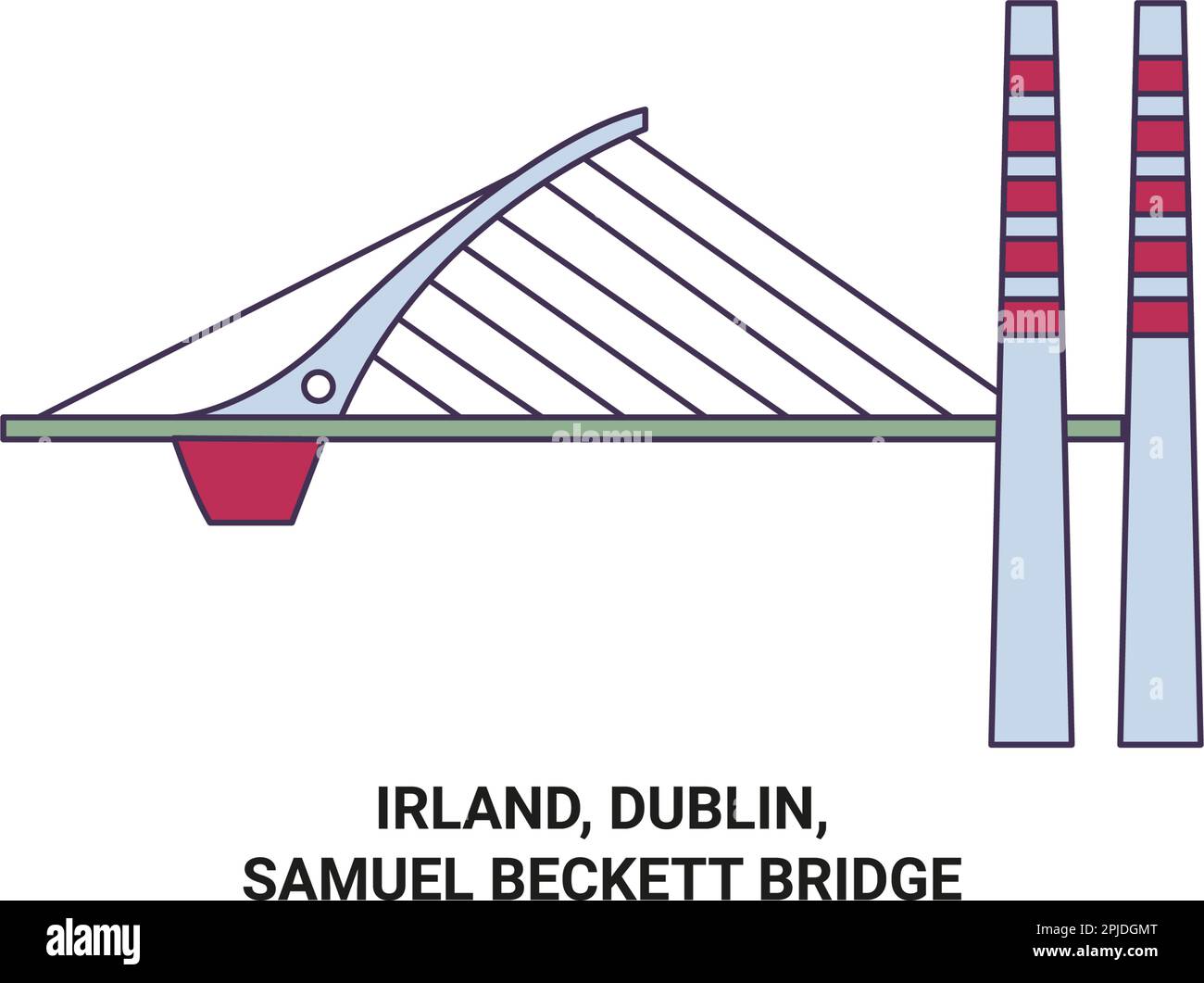 Irland, Dublin, Samuel Beckett Bridge travel landmark vector ...