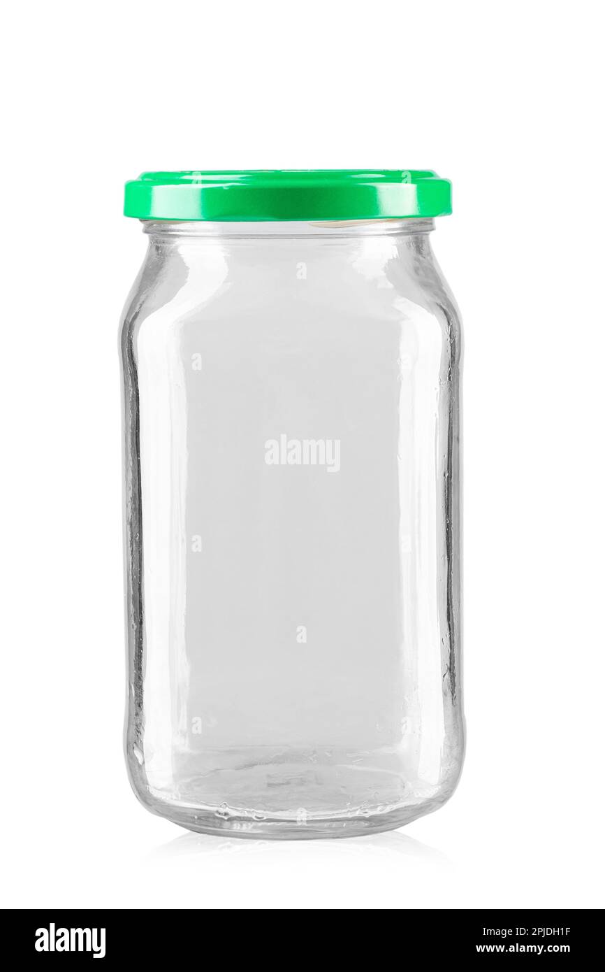 Empty glass jar. Isolated on a white background. File contains clipping ...