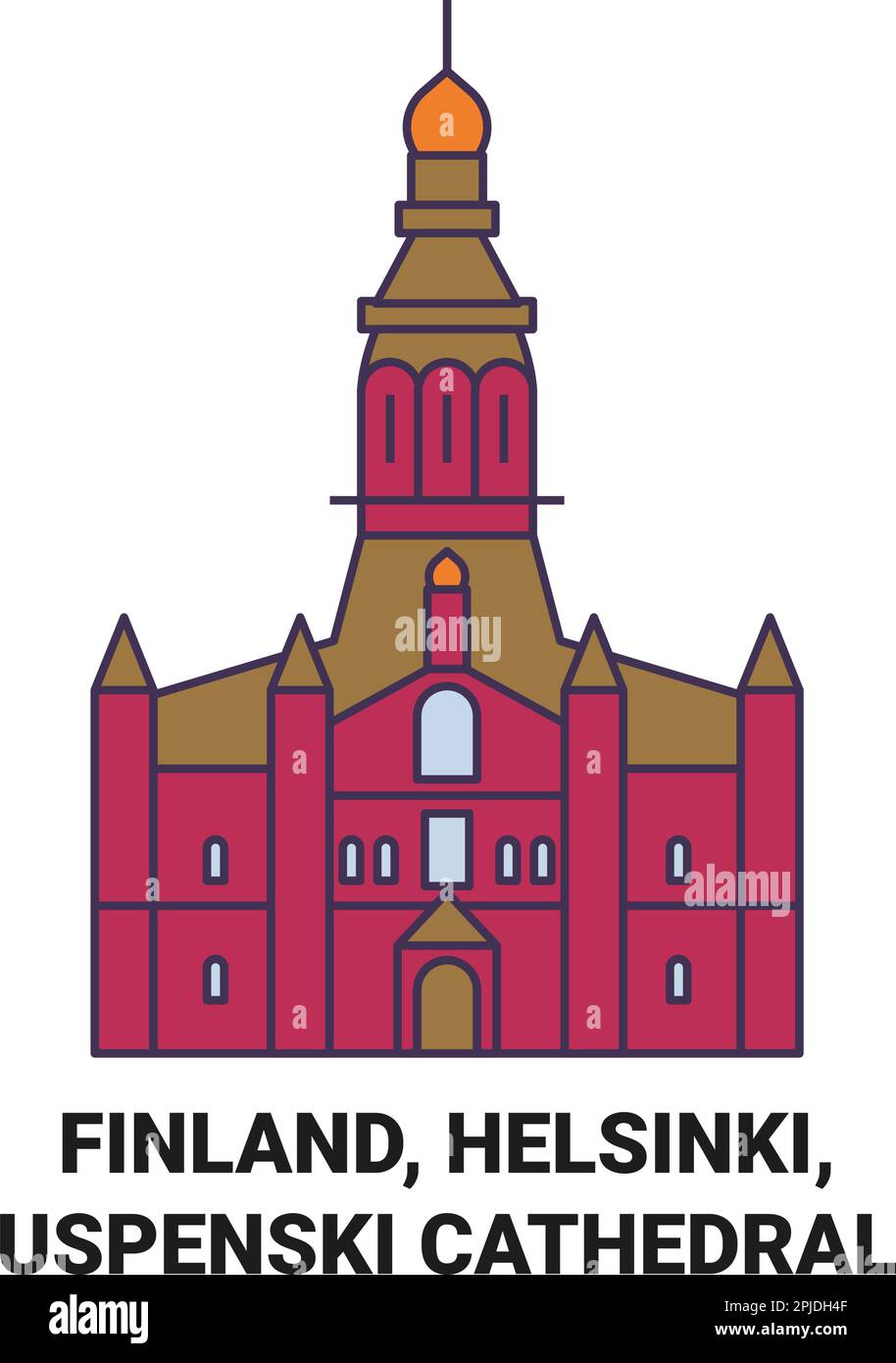 Finland, Helsinki, Uspenski Cathedral travel landmark vector ...
