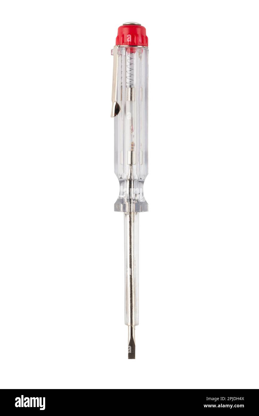 Indicator screwdriver Electrical tester screwdriver isolated on white ...