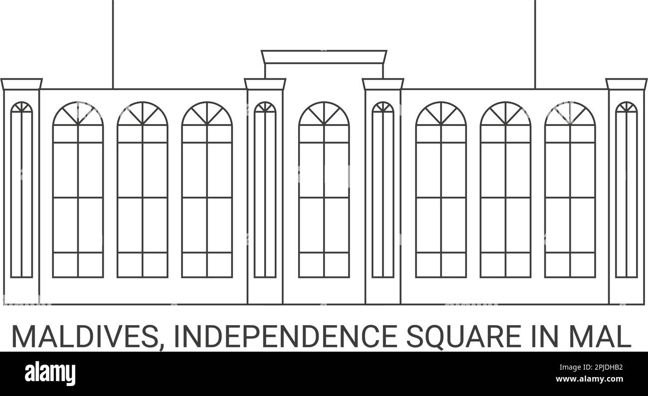 Maldives, Independence Square In Mal, travel landmark vector ...