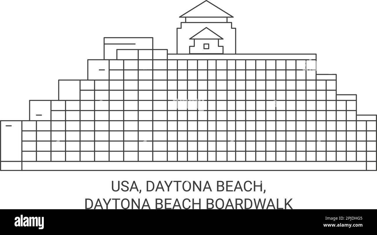 Usa, Daytona Beach, Daytona Beach Boardwalk travel landmark vector ...