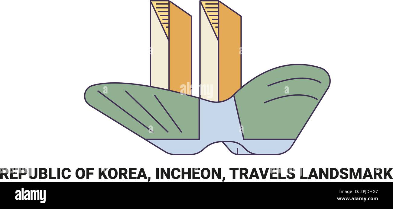 Republic Of Korea, Incheon, Travels Landsmark, travel landmark vector ...