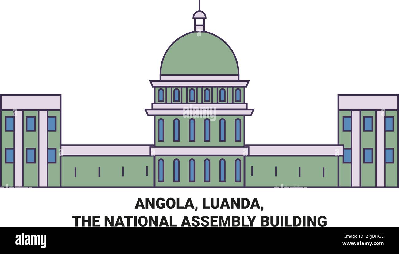 Angola, Luanda, The National Assembly Building travel landmark vector ...