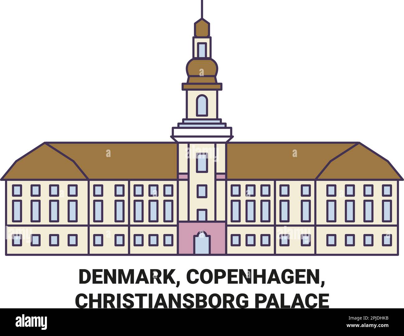 Denmark, Copenhagen, Christiansborg Palace travel landmark vector ...