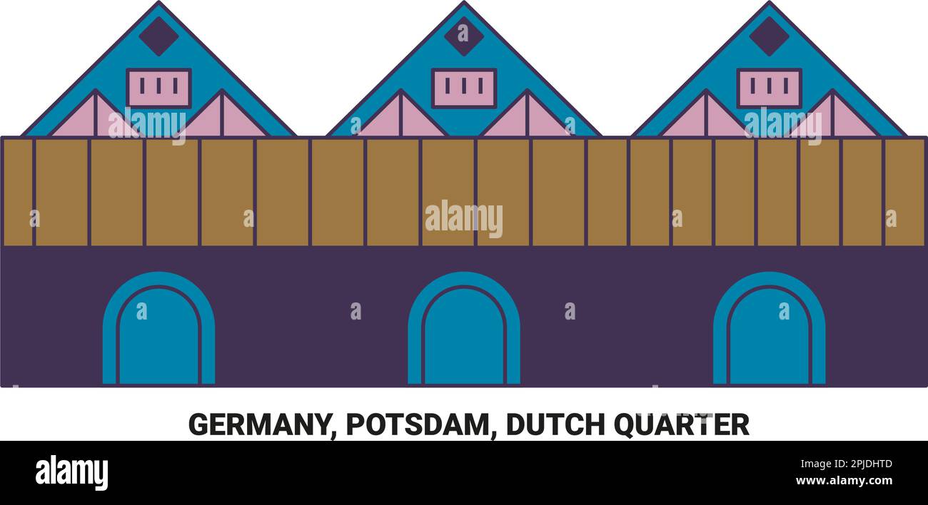 Germany, Potsdam, Dutch Quarter travel landmark vector illustration ...