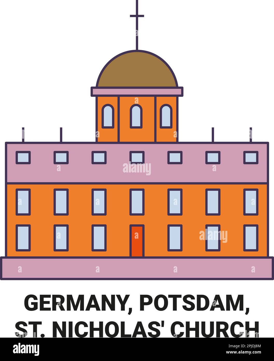 Germany, Potsdam, St. Nicholas' Church travel landmark vector ...