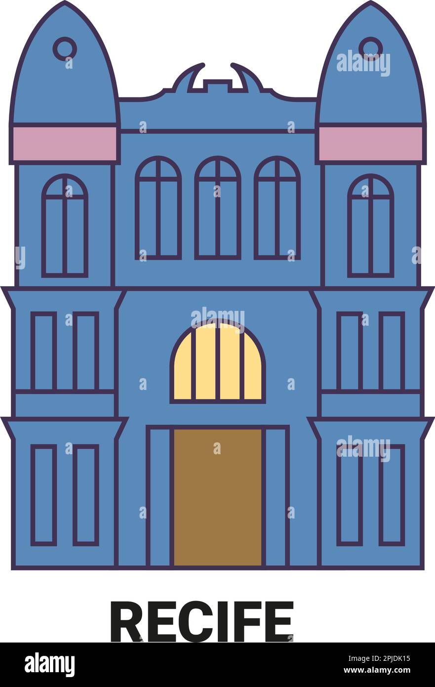 Brazil, Recife travel landmark vector illustration Stock Vector Image ...