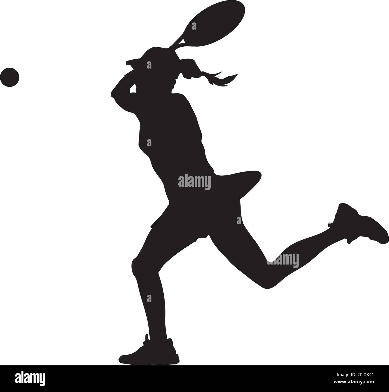 female logo playing floor tennis about to hit the ball Stock Vector ...