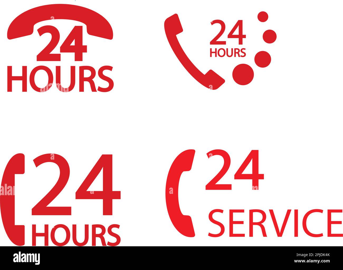 24-hour telephone service logo with telephone receiver image Stock ...