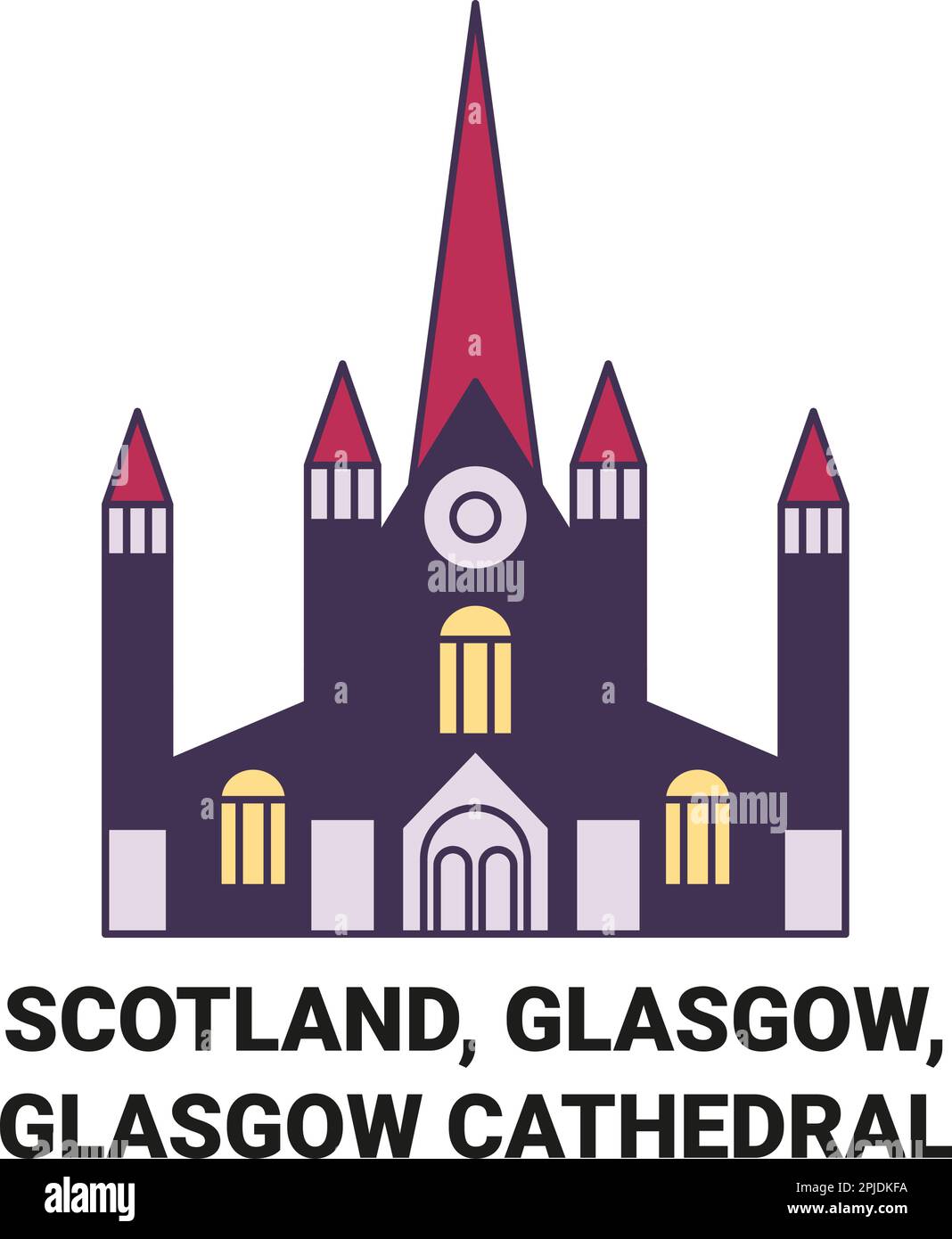 Scotland, Glasgow, Glasgow Cathedral travel landmark vector ...