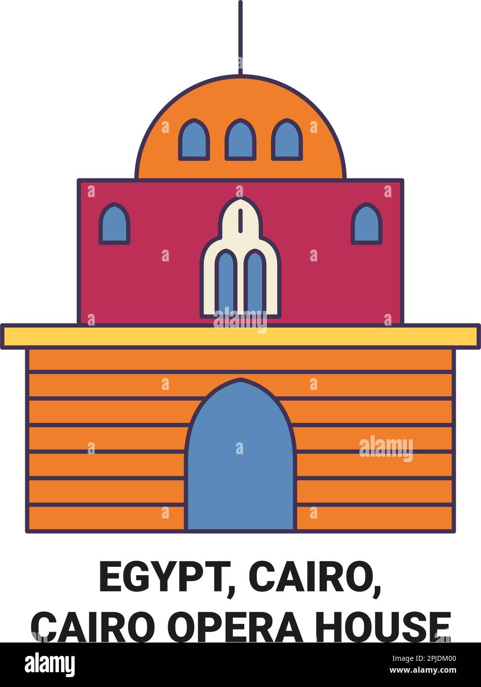 Egypt, Cairo, Cairo Opera House travel landmark vector illustration ...