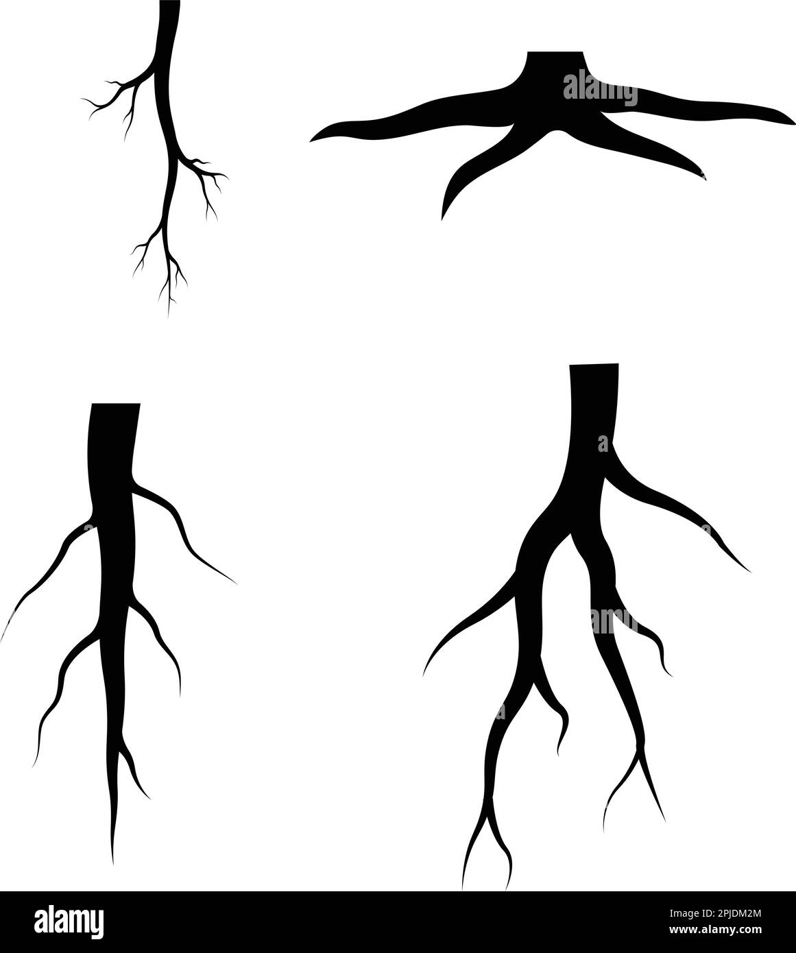 Tree log with roots Stock Vector Images - Alamy