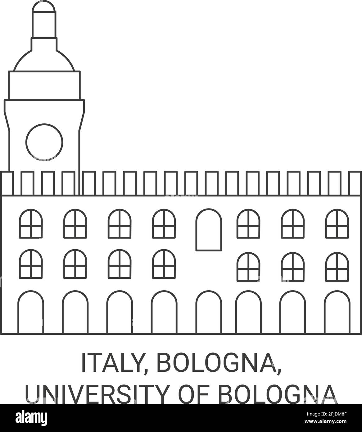 Italy, Bologna, University Of Bologna travel landmark vector ...