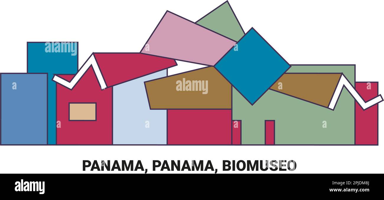Panama, Panama, Biomuseo, travel landmark vector illustration Stock ...
