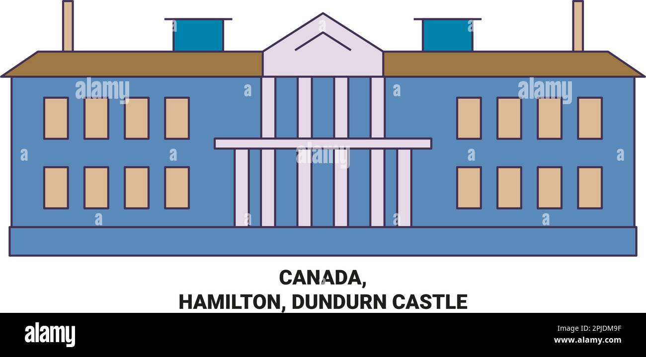 Canada, Hamilton, Dundurn Castle travel landmark vector illustration ...