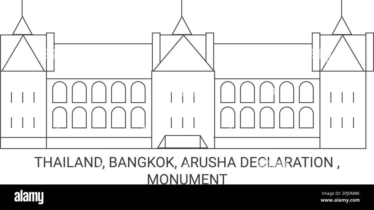 Thailand, Bangkok, Arusha Declaration , Monument travel landmark vector ...