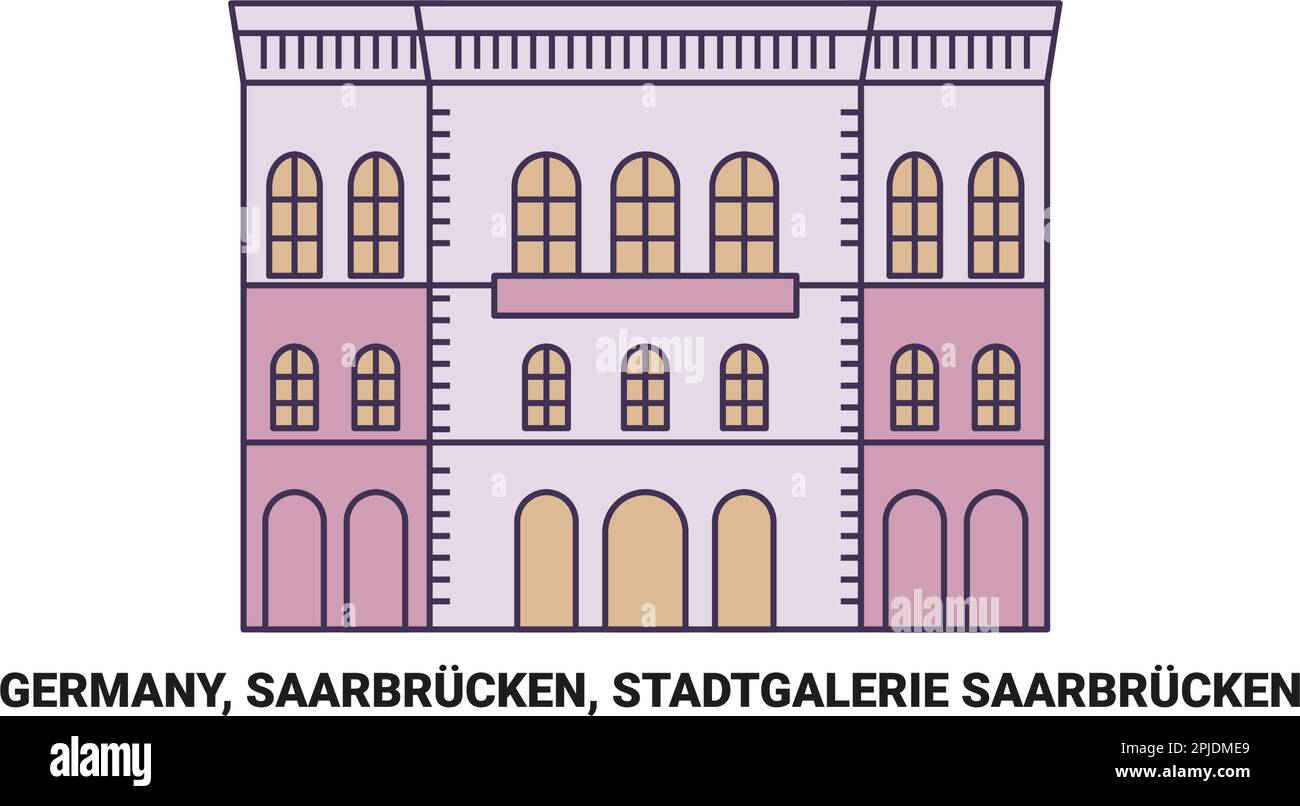 Germany, Saarbrucken, Stadtgalerie Saarbrucken travel landmark vector ...