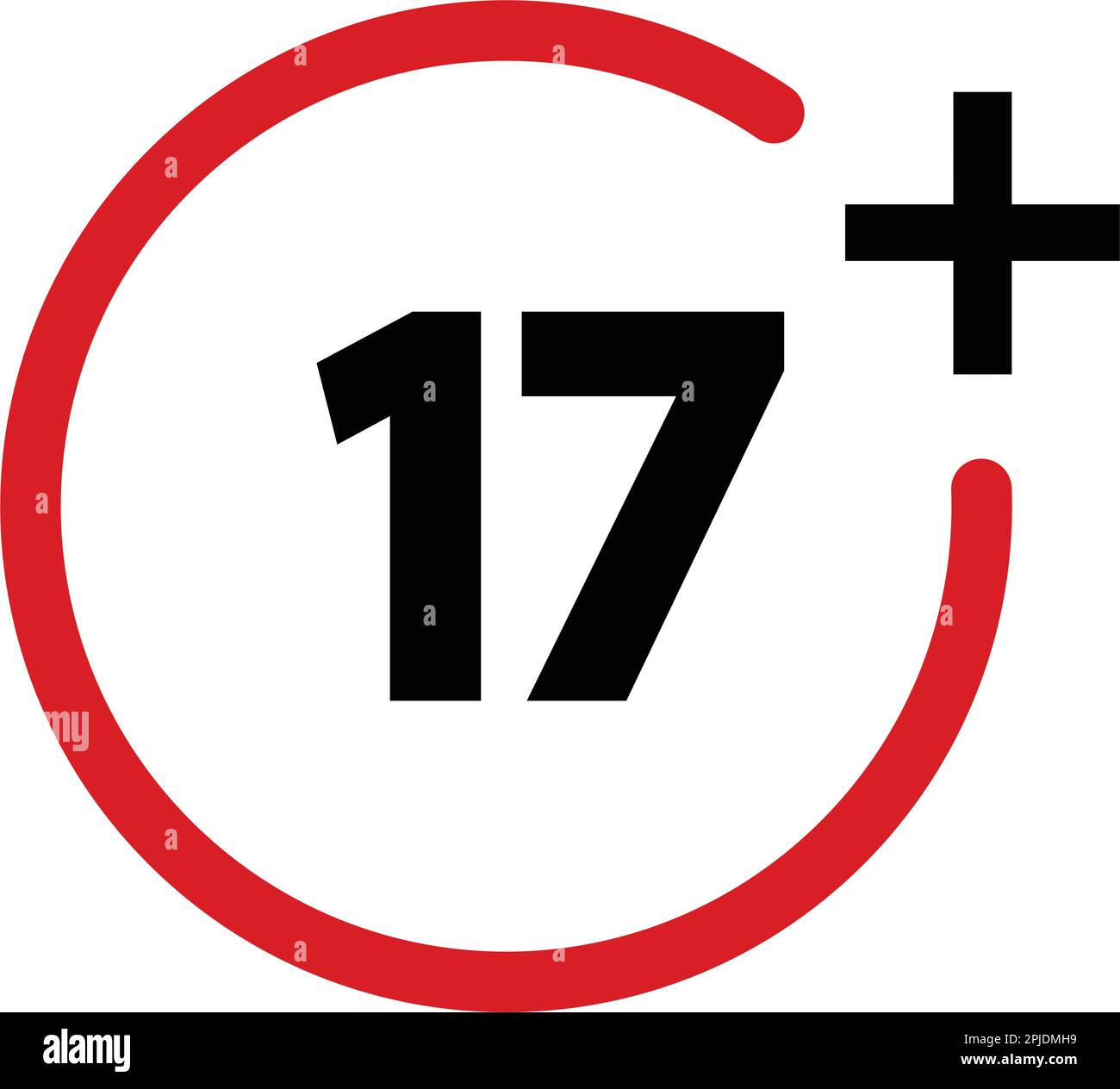 Eighteen plus icon in flat style. 18+ vector illustration on white ...