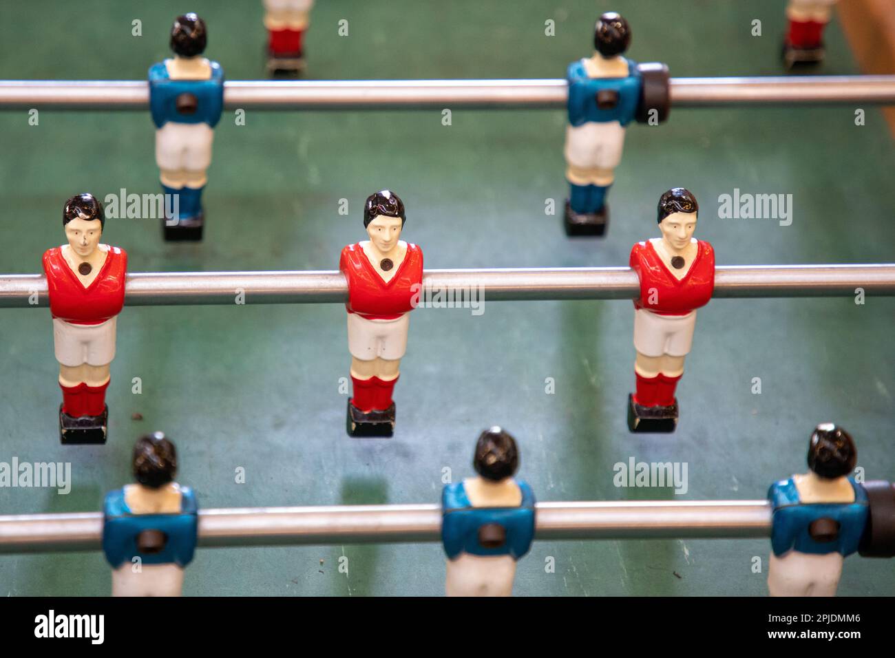 table football soccer game with red and blue player Stock Photo - Alamy