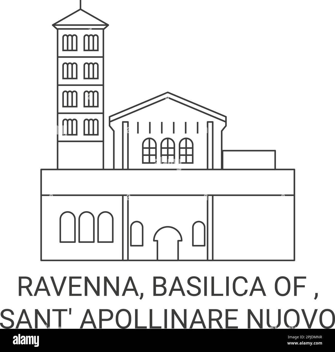 Ravenna, Basilica Of , Sant' Apollinare Nuovo travel landmark vector ...