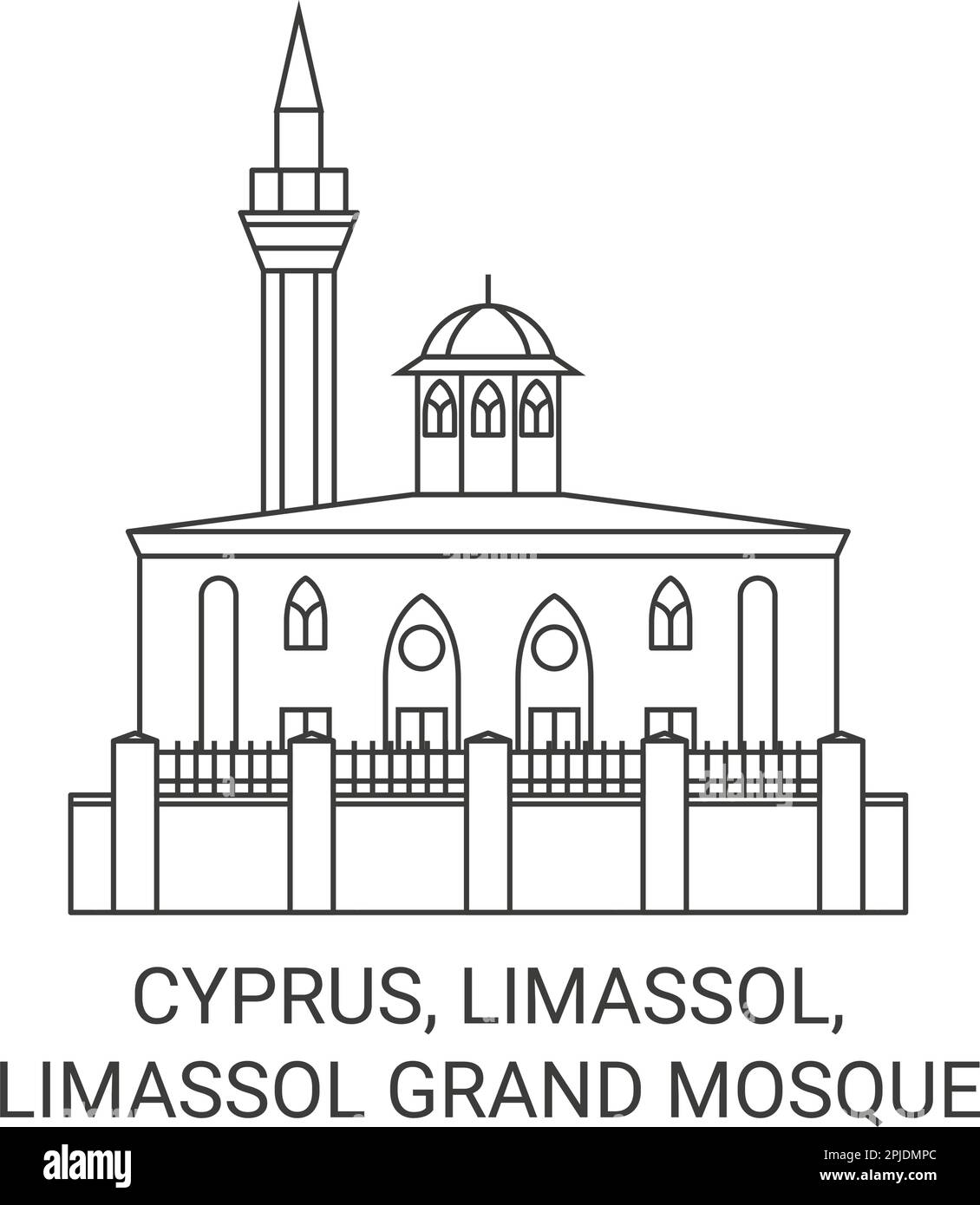 Cyprus, Limassol, Limassol Grand Mosque travel landmark vector ... Cyprus, Limassol, Limassol Grand Mosque travel landmark vector ...