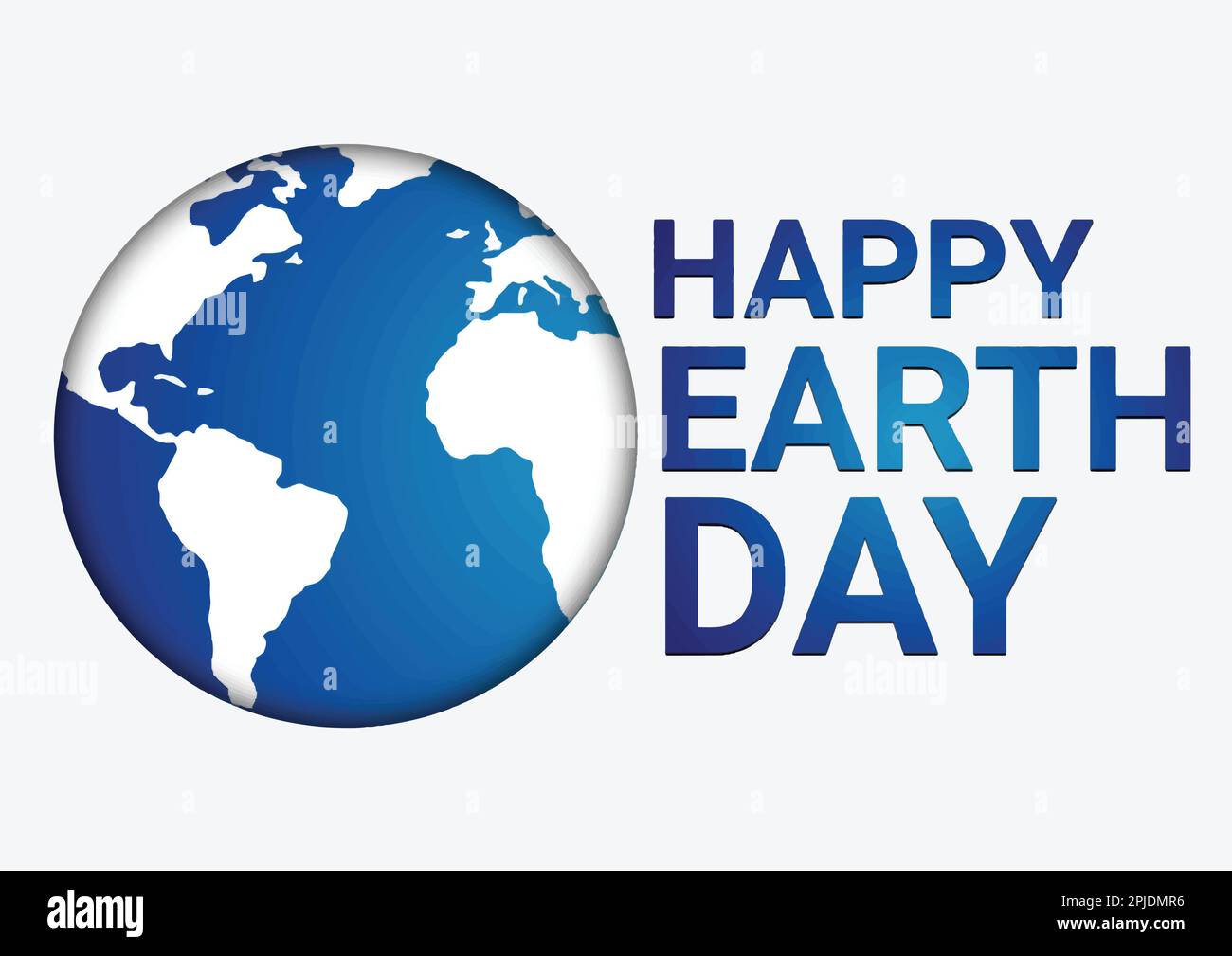 Happy Earth Day. Vector illustration on white background. Flat design ...