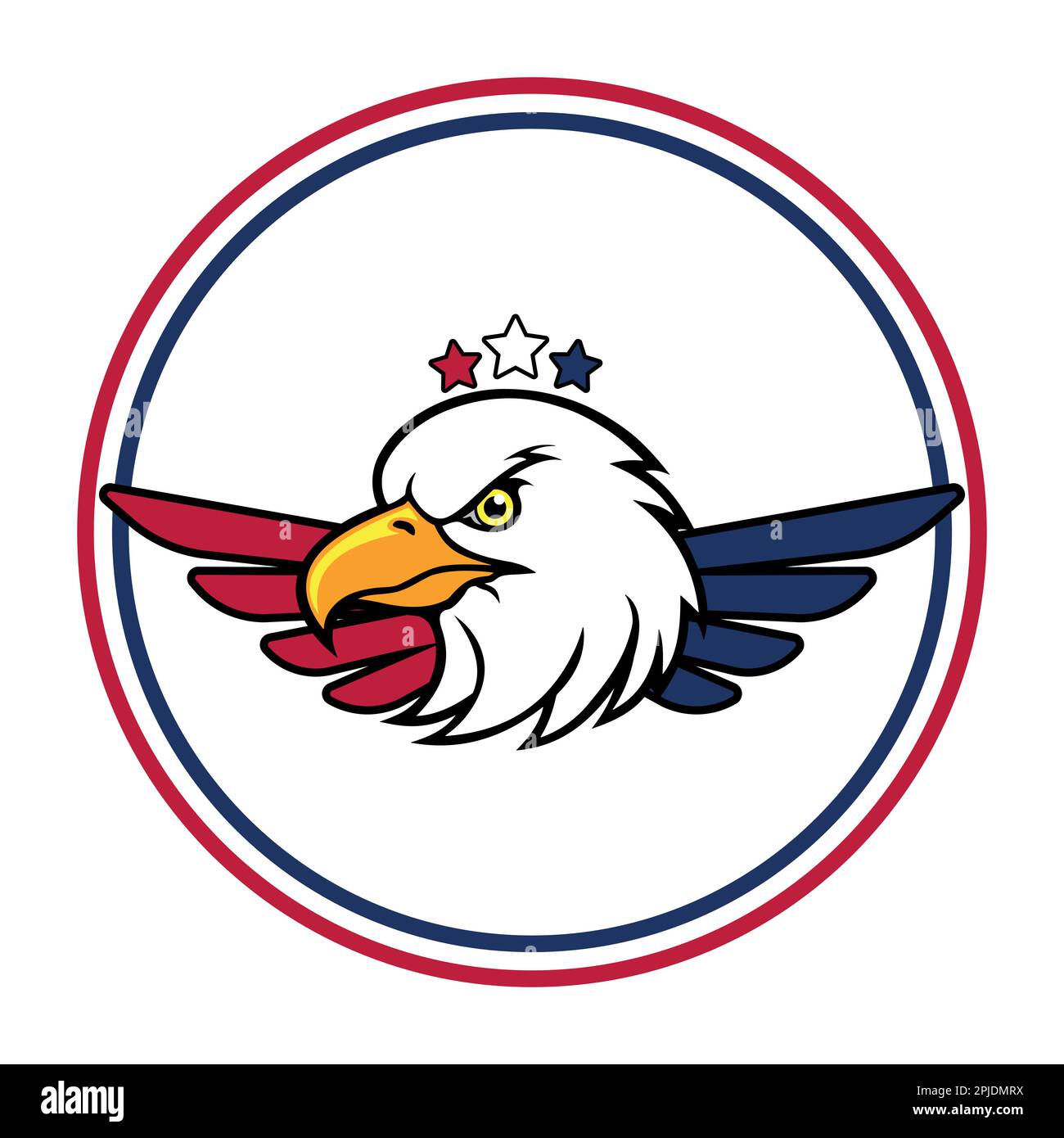 American Eagle wing logo with flags color vector Stock Vector Image ...