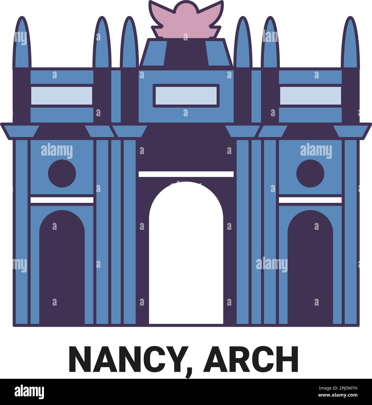 France Nancy, Arc travel landmark vector illustration Stock Vector ...
