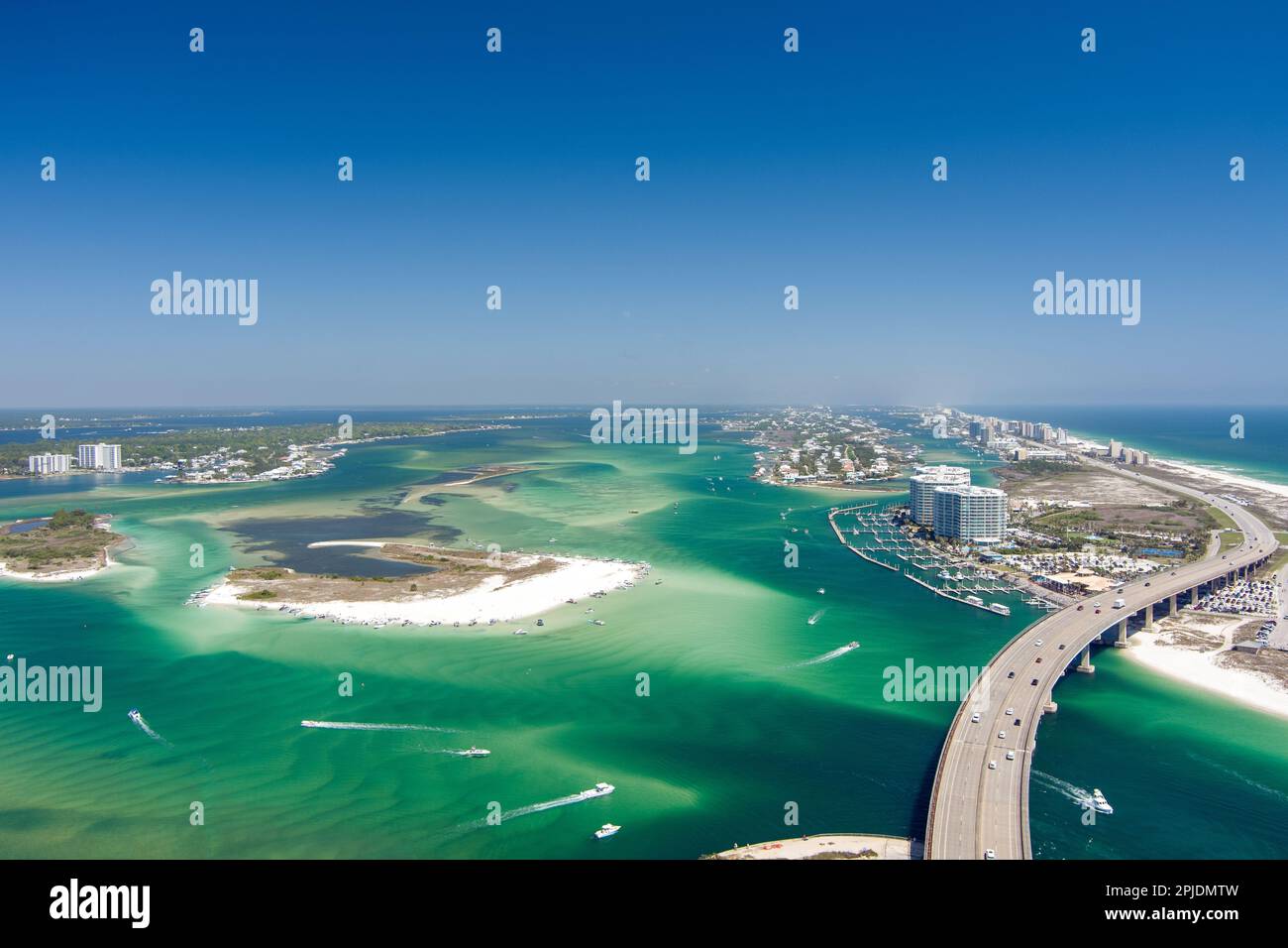 Aerial view of Saint John Bayou and Perdido Pass in Orange Beach ...