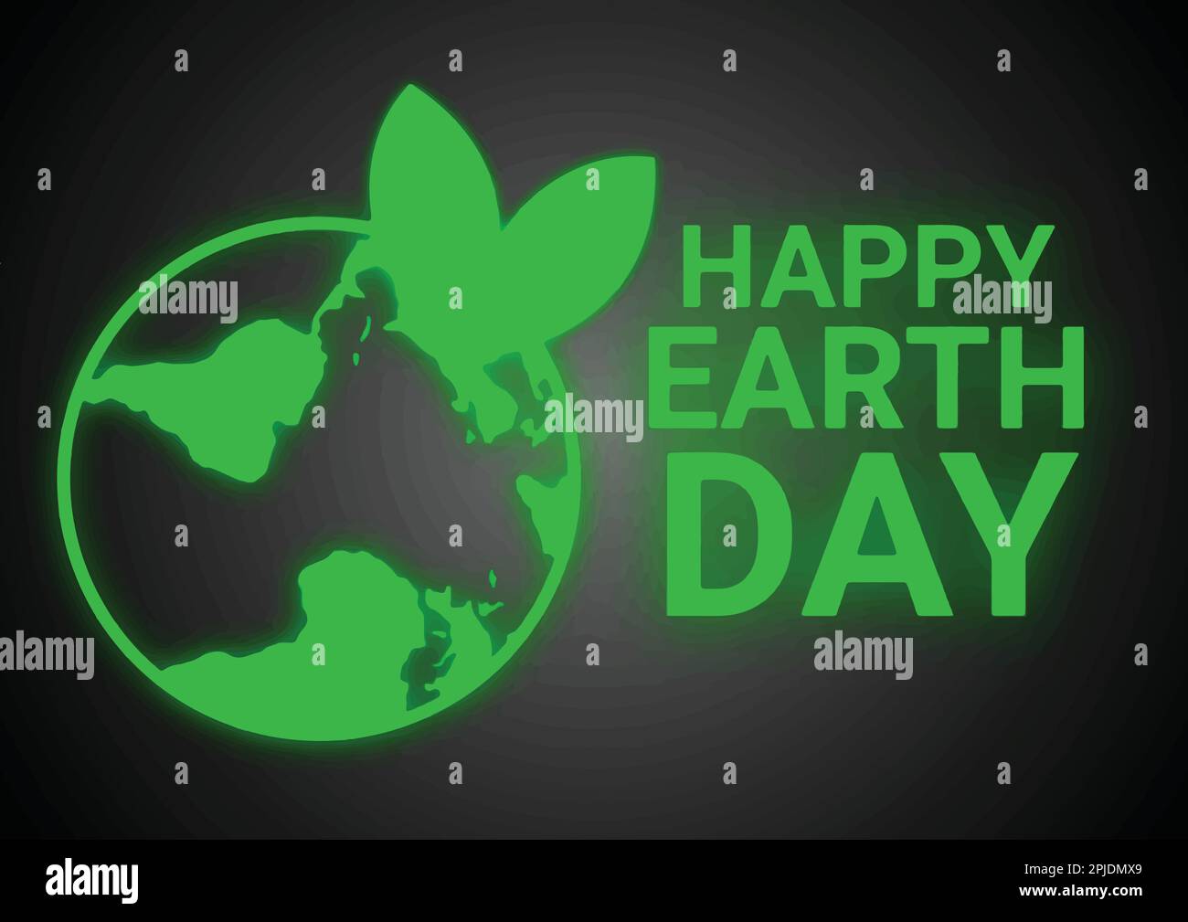 Vector Illustration of a Happy earth day background with a leaf and ...