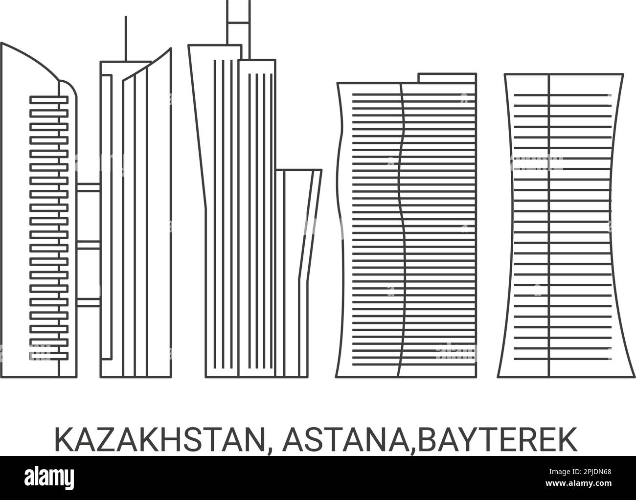 Kazakhstan, Astana,Bayterek, travel landmark vector illustration Stock ...