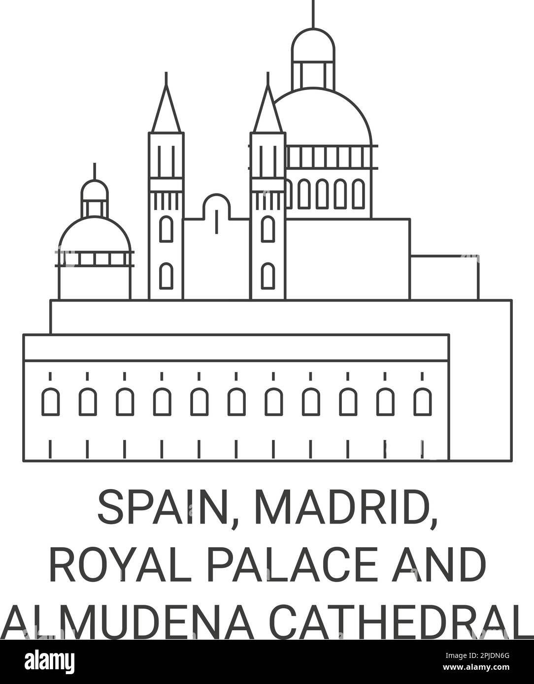 Spain, Madrid, Royal Palace And Almudena Cathedral travel landmark ...