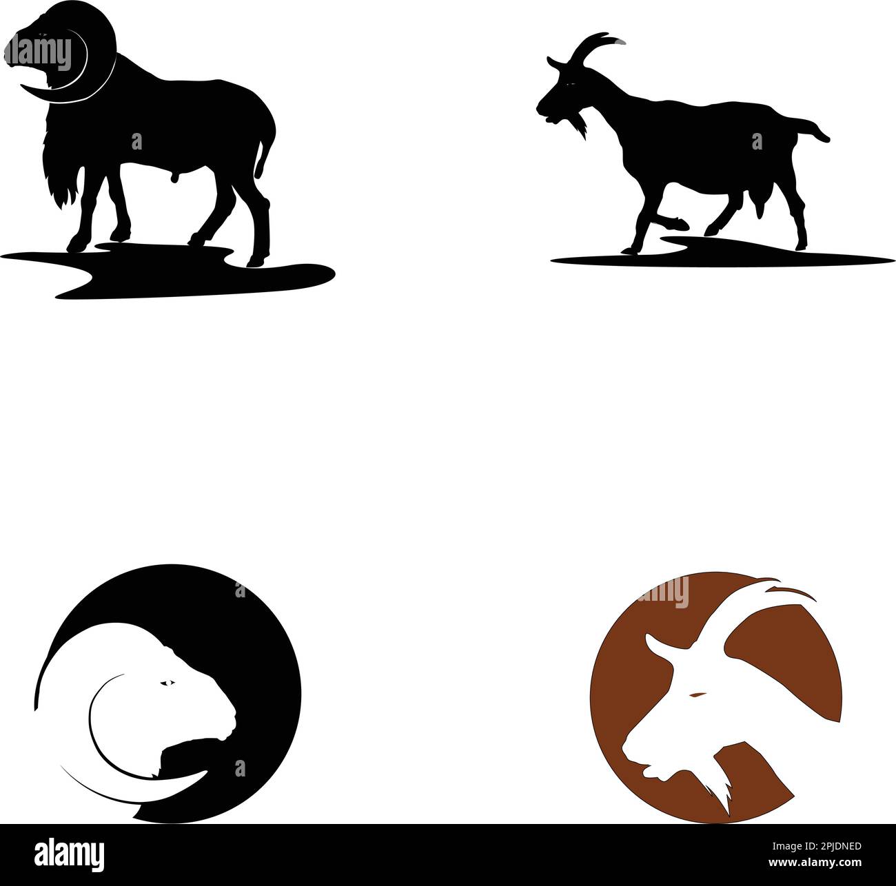 horned goat head logo vector template Stock Vector Image & Art - Alamy