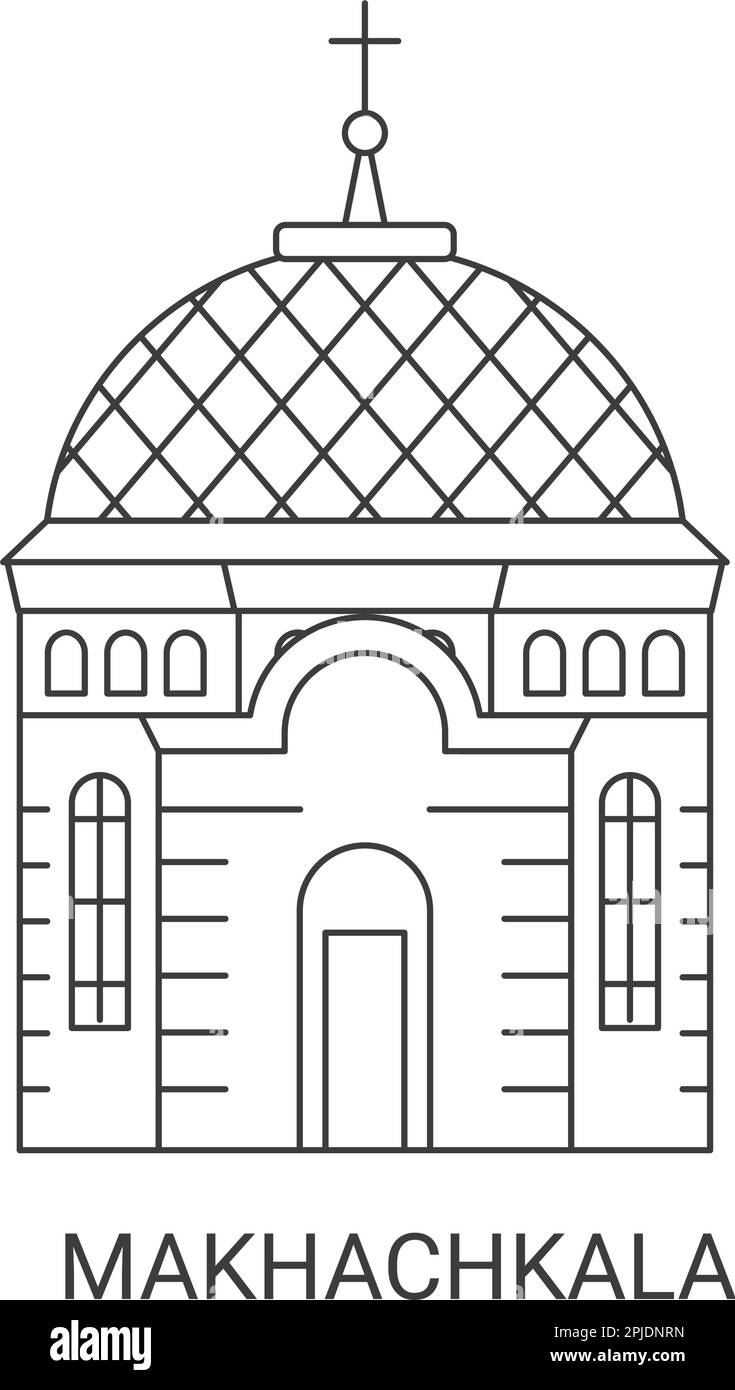 Russia, Makhachkala travel landmark vector illustration Stock Vector ...