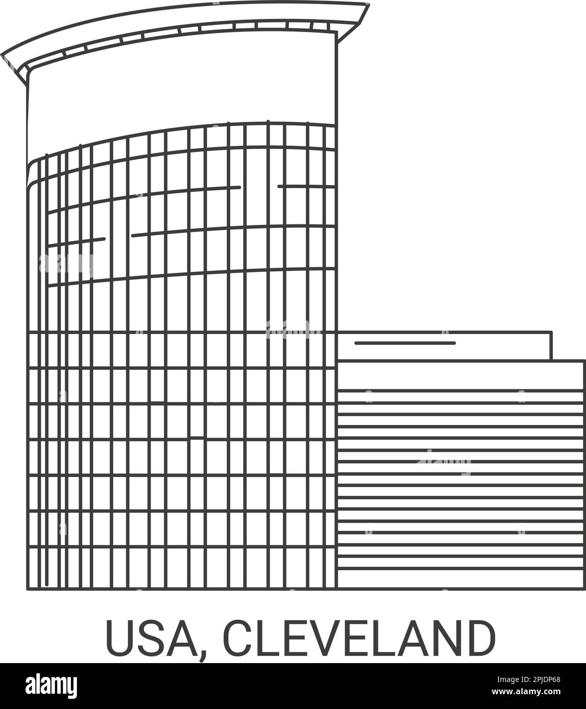 Usa, Cleveland, travel landmark vector illustration Stock Vector Image ...