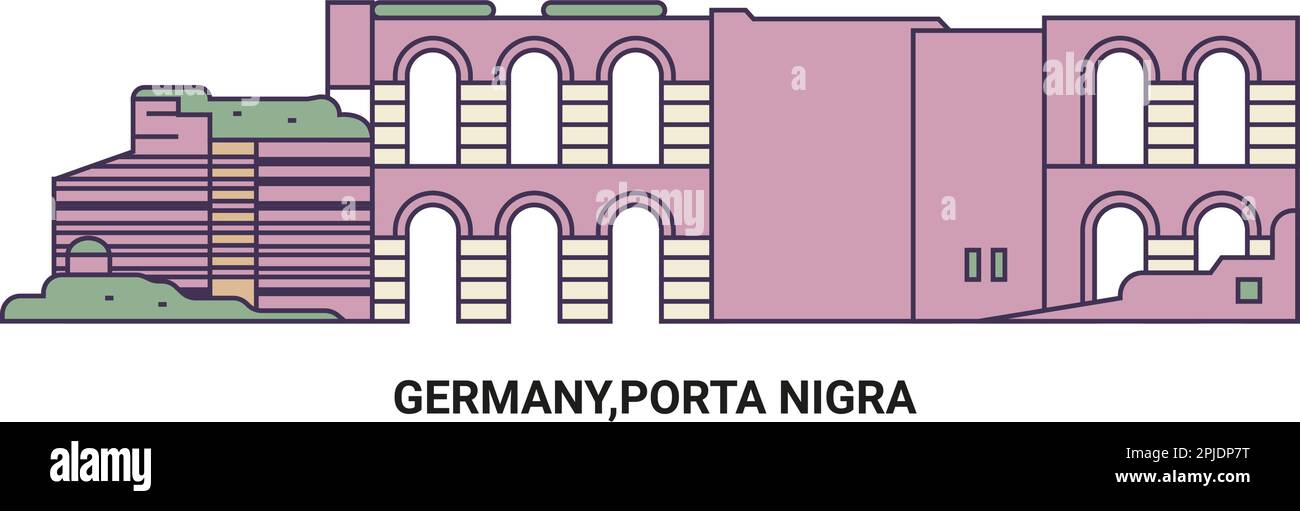 Germany,Porta Nigra, travel landmark vector illustration Stock Vector ...