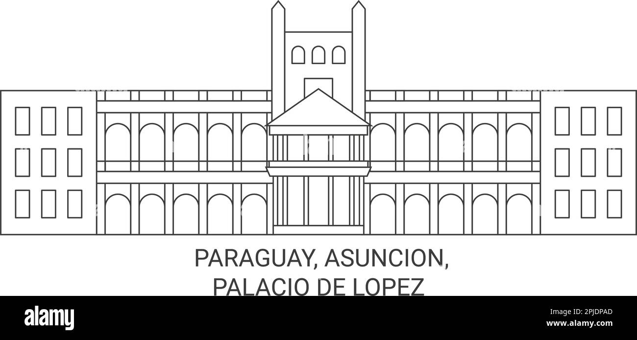 Paraguay, Asuncion, Palacio De Lopez travel landmark vector ...