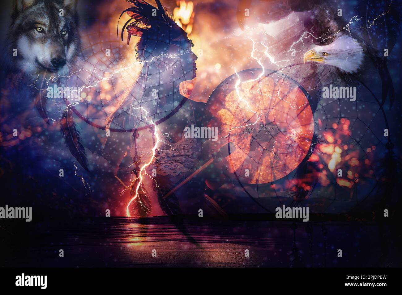 Native american wolf symbol hi-res stock photography and images - Alamy