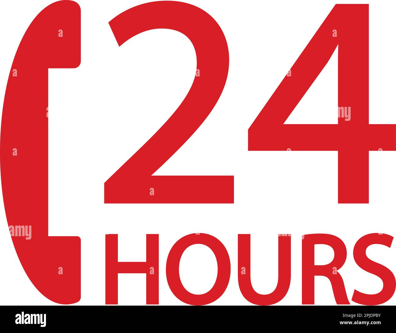 24-hour telephone service logo with telephone receiver image Stock ...