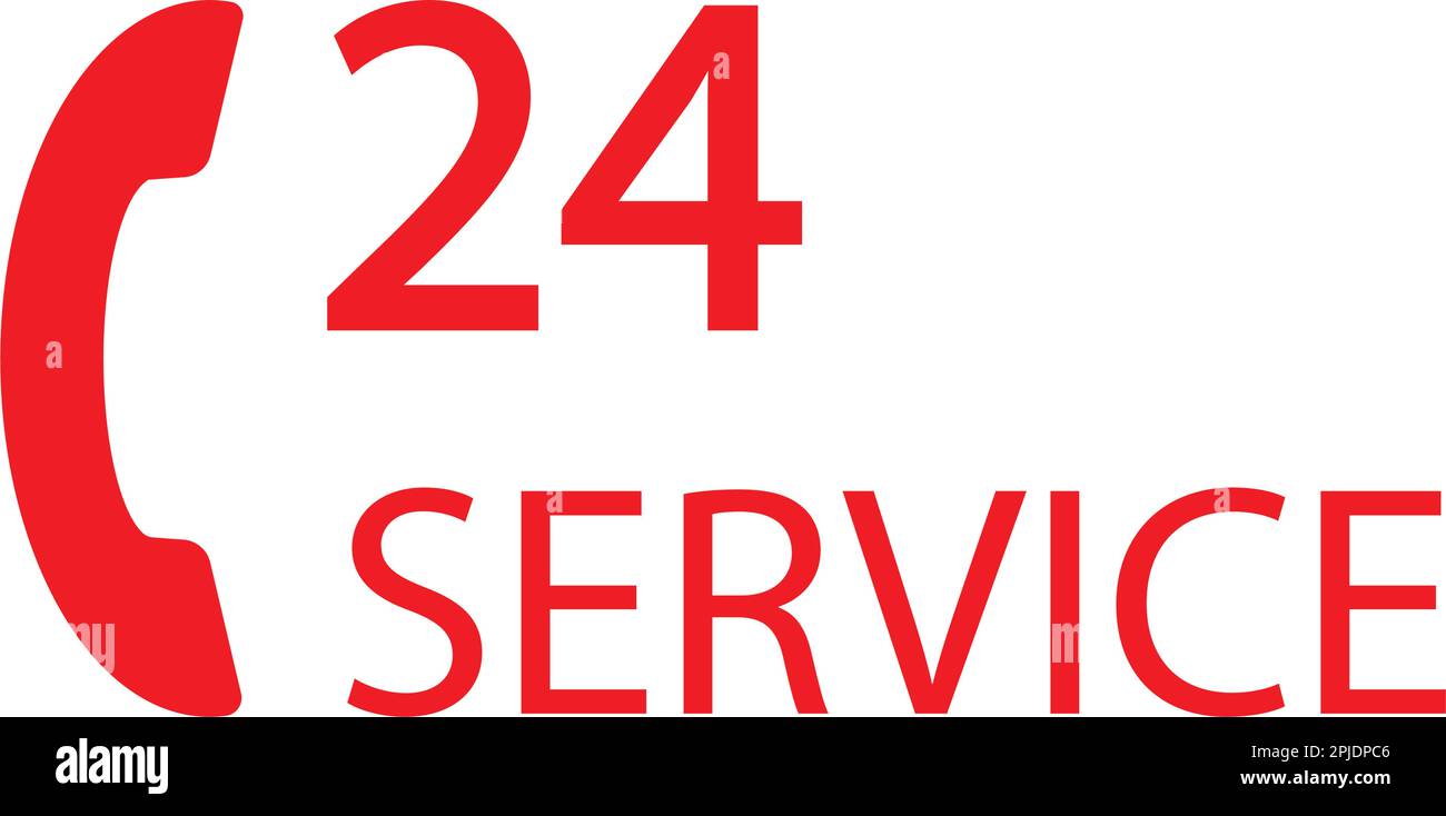 24-hour telephone service logo with telephone receiver image Stock ...
